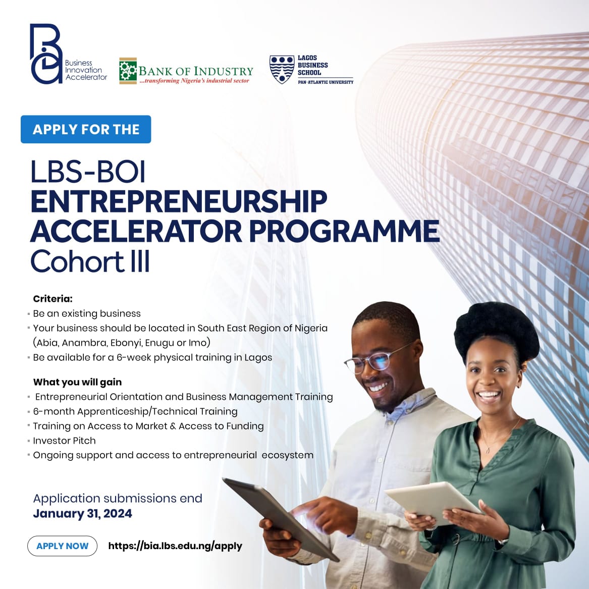 LBS-BOI Business Innovation Accelerator Cohort III Now Open. - Techmoonshot